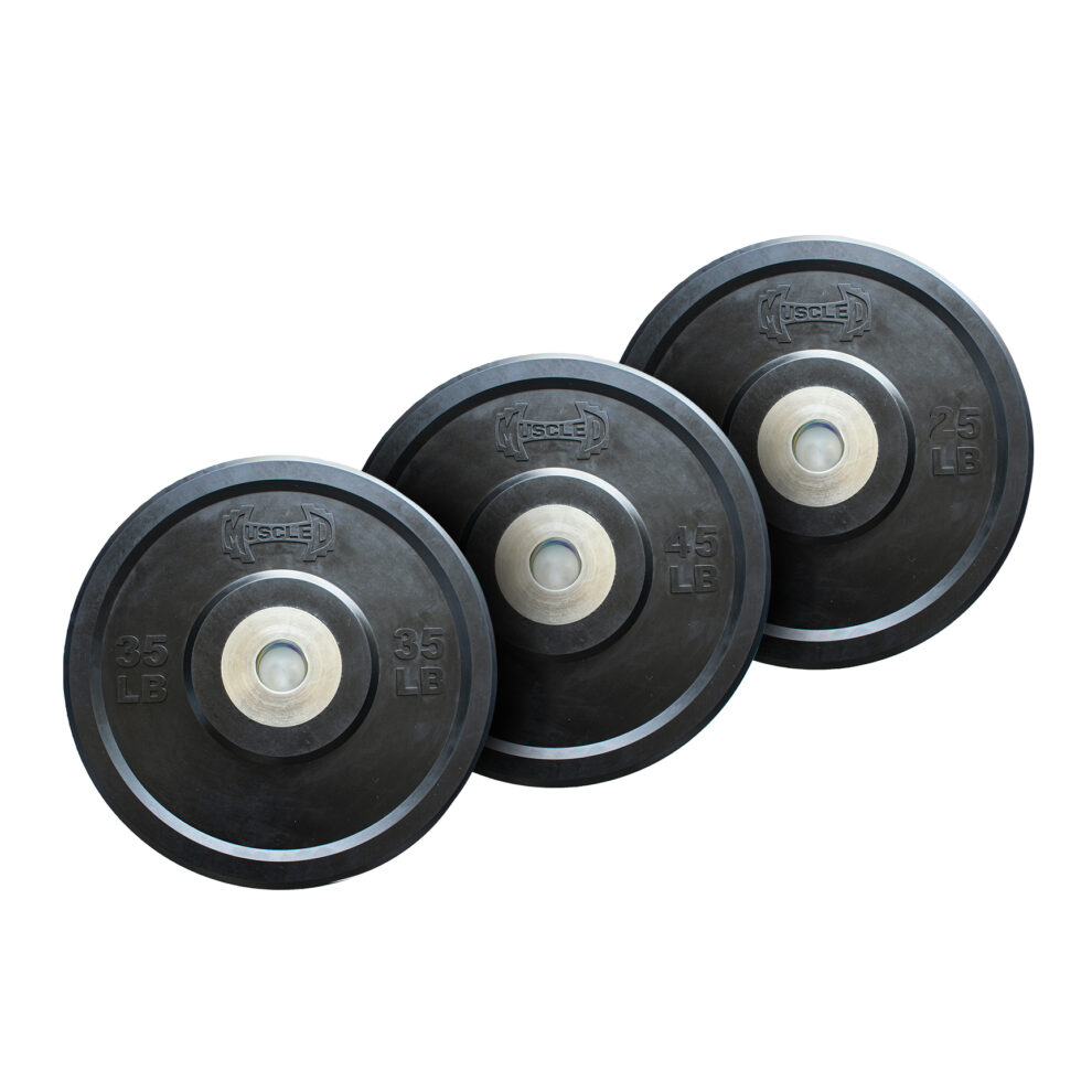 Muscle D Black Rubber Bumper Plates - Primo Fitness